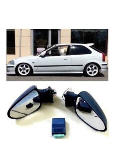 Bullcar Honda Civic 1996-2001 Arası Elektrikli Katlanır Ayna Siyah Boyalı Bullcar Honda Civic 1996-2001 Arası Elektrikli Katlanır Ayna Siyah Boyalı