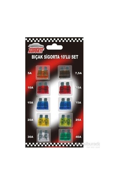 Autokit Sigorta Seti 10'lu Küçük Autokit Sigorta Seti 10'lu Küçük