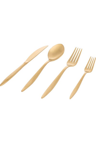 Öz Fırat Titanyum 30 Parça Mat Gold Kaşık Çatal Takımı