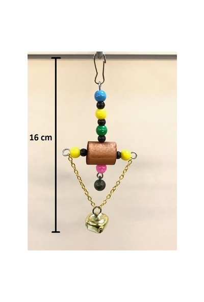 Pet Door Kuş Papağan Muhabbet Için Zilli Boncuklu Ahşap Kuş Oyuncağı Pet Door Kuş Papağan Muhabbet Için Zilli Boncuklu Ahşap Kuş Oyuncağı
