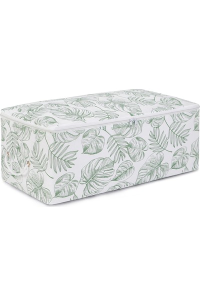 OCEAN HOME Orta Boy Yeşil Yaprak Desenli Hurç//52x28x21 OCEAN HOME Orta Boy Yeşil Yaprak Desenli Hurç//52x28x21