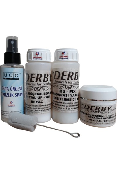 Derby Beyaz Full Oto Döşeme Koltuk Bakım Boyama Temizleme Tamir Seti Derby Beyaz Full Oto Döşeme Koltuk Bakım Boyama Temizleme Tamir Seti