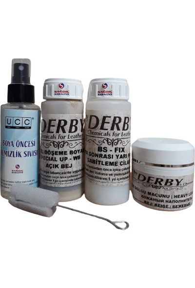 Derby Açık Bej Full Oto Döşeme Koltuk Bakım Boyama Temizleme Tamir Seti Derby Açık Bej Full Oto Döşeme Koltuk Bakım Boyama Temizleme Tamir Seti