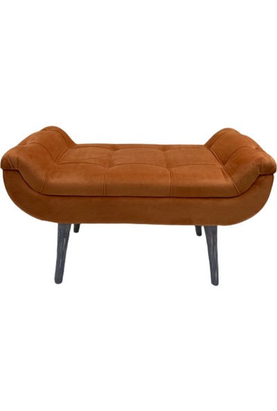 Kargola Gelsin Dekoratif Ahşap Ayaklı Kapitoneli Puf