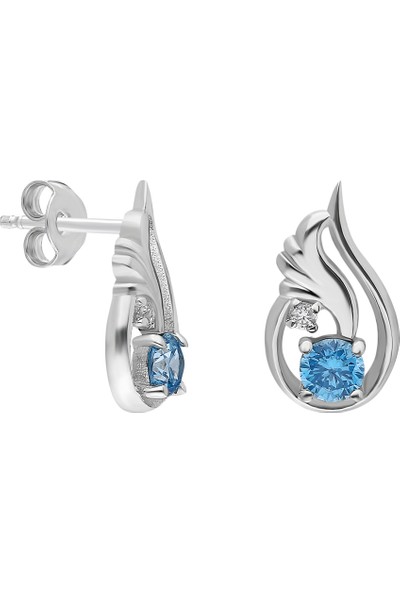 Chavin Topaz Melek Kanadı 0.03 Carat Pırlanta Gümüş Küpe EI08 Chavin Topaz Melek Kanadı 0.03 Carat Pırlanta Gümüş Küpe EI08