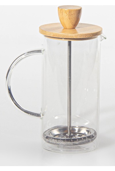 Lira Bambu Kapaklı French Press 350 Ml - Şeffaf Lira Bambu Kapaklı French Press 350 Ml - Şeffaf