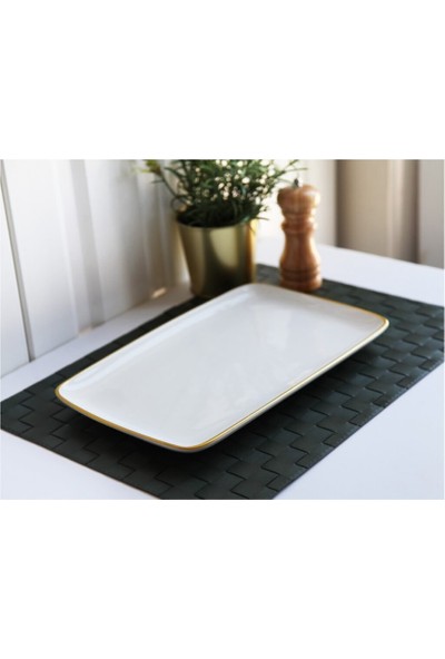 Gönül Mutfak Gönül Gnl G2808 Seramik Beyaz Gold Ordöv Tabağı