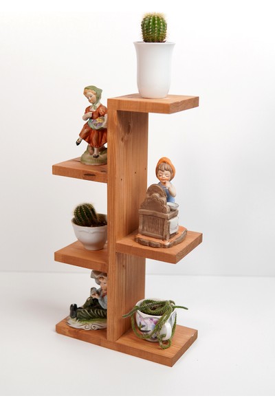 Ev Biziz Doğal Ahşap Çam Katlı Dekoratif Saksı Standı Ev Biziz Doğal Ahşap Çam Katlı Dekoratif Saksı Standı