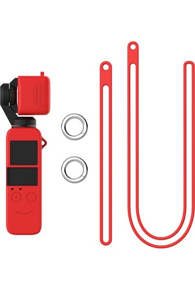 Ally Dji Osmo Pocket Koruyucu Silikon Kılıf+El ve Boyun Strap Askısı AL-32288