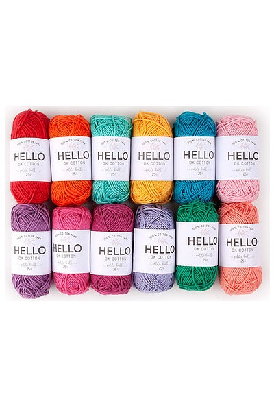 Hello Punch ve Amigurumi İplik Seti 25G x 12 Adet Canlı Renkler