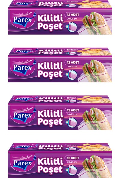 Parex 4 'lü Kilitli Buzdolabı Poşeti