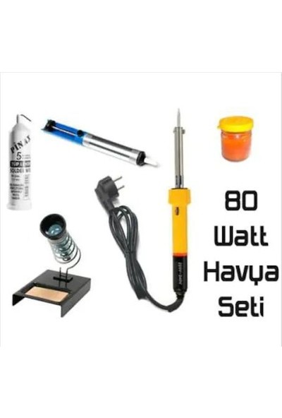 Real 80W Lehim Makinesi + Leyim Tel + Pasta + Pompa + Stand 5 Özel Parça Hobi Seti Elektronikçi Seti