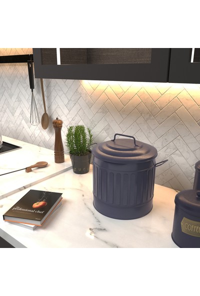 The Mia Galvaniz Tezgah Üstü Çöp Kovası Space Gray By Zuri The Mia Galvaniz Tezgah Üstü Çöp Kovası Space Gray By Zuri