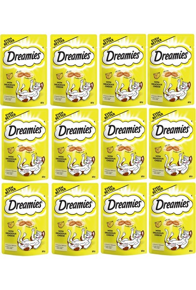 Dreamies Cheese Peynirli Kedi Ödül Maması 60 gr x 12 Adet Dreamies Cheese Peynirli Kedi Ödül Maması 60 gr x 12 Adet