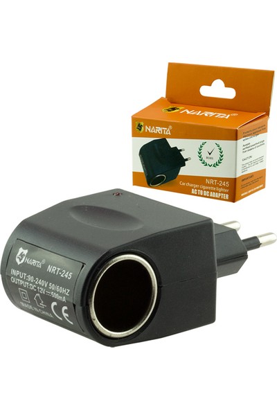 Narita NRT-245 Ac To Dc Çakmak Fişi 220 Volt Çevirici Adaptör