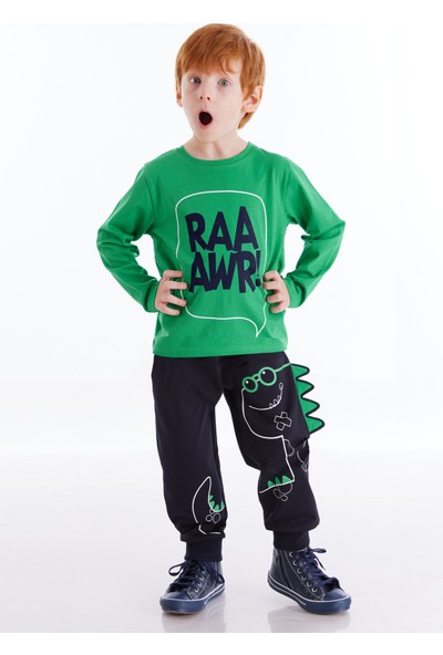 Denokids Tırtırlı Dino Erkek Çocuk Pantolon Takım