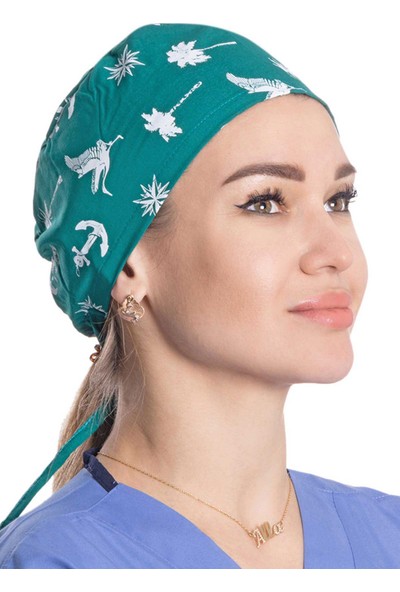 Şirin A Medikal Cerrahi Bone Çapa Desenli Cerrahi Bone BN203K.YEŞİL