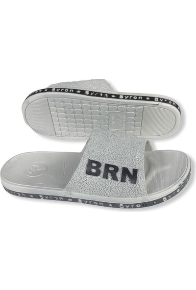 Brn Kadın Gri Kaymaz Taban Deniz Plaj Havuz Terliği Günlük Terlik
