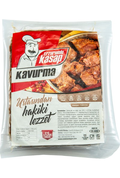 Erzurumlu Kasap Dana Etinden Kare Kavurma 400 gr