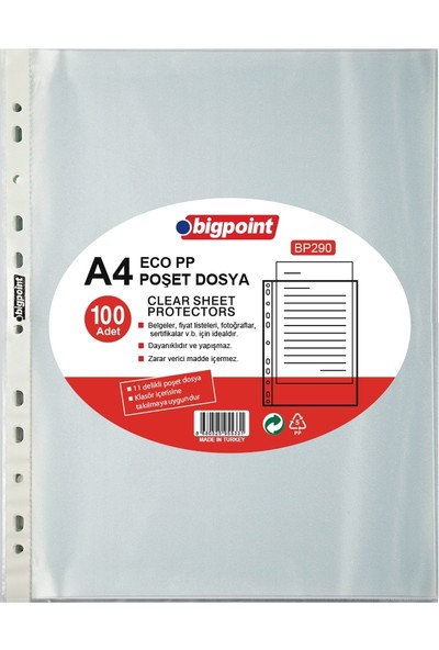 Bigpoint Poşet Dosya Ekonomik 100 'Lü Paket Bp290 Bigpoint Poşet Dosya Ekonomik 100 'Lü Paket Bp290