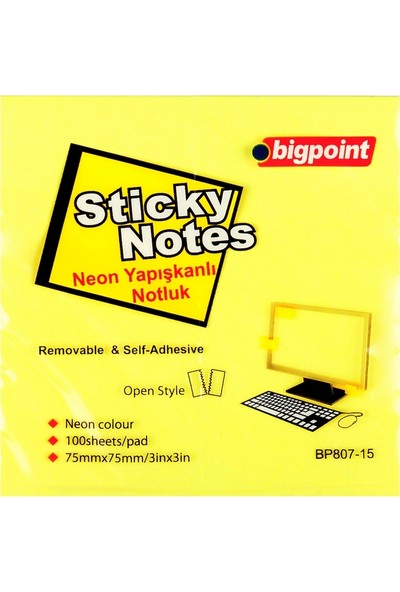 Bigpoint Bp807-15 Y.Not Kagıdı 75X75 Neon Sarı