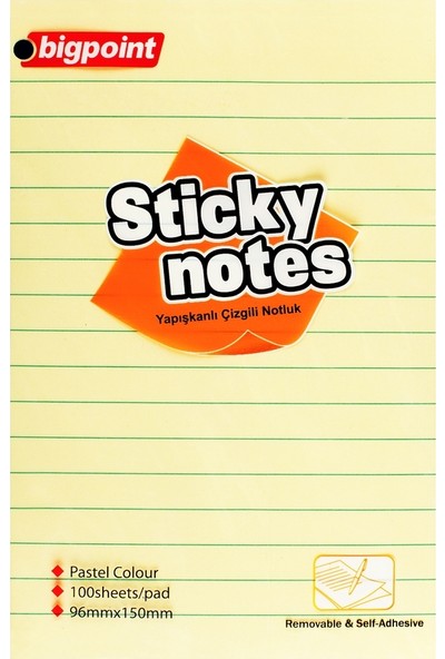 Bigpoint Bp814-01 Y.Not Kagıdı Cızgılı 99X150 Sarı