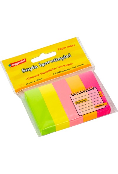 Bigpoint Bp818 Yapıskanlı Not Kagıdı Neon 5 Renk Set Bigpoint Bp818 Yapıskanlı Not Kagıdı Neon 5 Renk Set