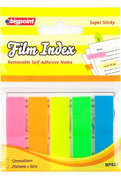 Bigpoint Film İndex Ayraç - Yapışkanlı Kağıt - 5 Renk Bigpoint Film İndex Ayraç - Yapışkanlı Kağıt - 5 Renk