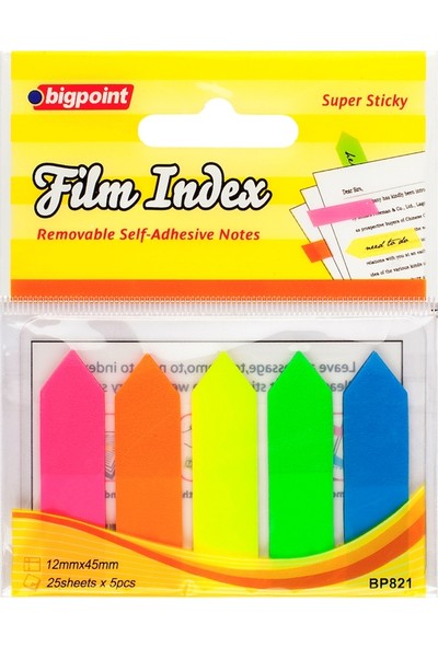 Bigpoint Film İndex Ok - Yapışkanlı Kağıt - 5 Li Bigpoint Film İndex Ok - Yapışkanlı Kağıt - 5 Li