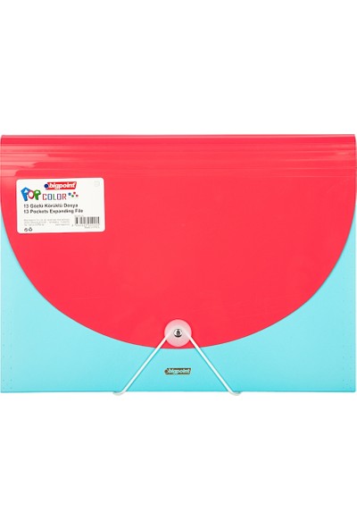 Bigpoint Körüklü Dosya 13 Cepli A4 Pop Mavi - Kırmızı