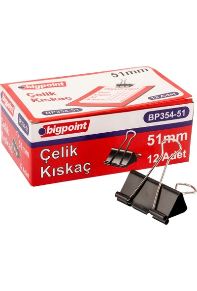Bigpoint Çelik Kıskaç 51Mm 12'Li Kutu