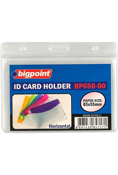 Bigpoint Bp650-00 Kart Pos.Yatay Seffaf Korumalı (85X55)