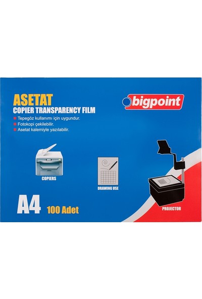 Bigpoint Fotokopi Asetati A4 100 Micron