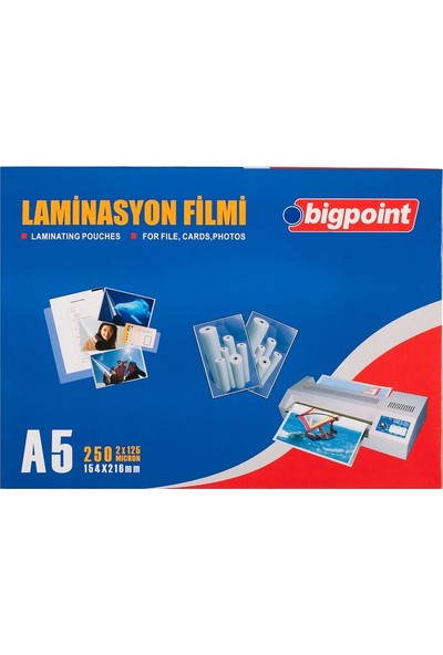 Bigpoint A5 Laminasyon Filmi 125 Micron Bp695 Bigpoint A5 Laminasyon Filmi 125 Micron Bp695