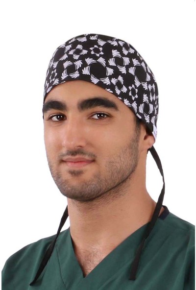 Şirin A Medikal Cerrahi Bone Desenli Cerrahi Bone | BN208SİYAH