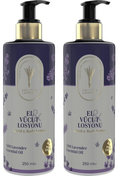Gallipoli Lavender Lavanta Yağlı El ve Vücut Losyonu 250 ml Nemlendirici Krem 2 Adet Gallipoli Lavender Lavanta Yağlı El ve Vücut Losyonu 250 ml Nemlendirici Krem 2 Adet