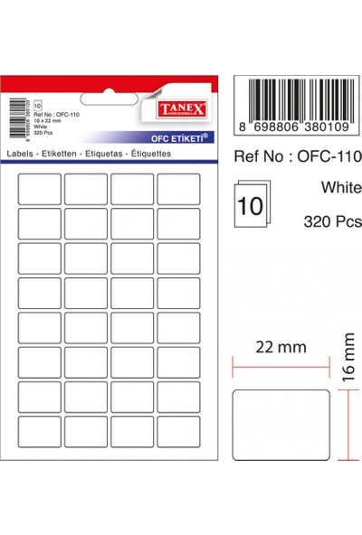 Ofc-110 Beyaz Ofis Etiketi 100 Ad-10-Lu Poşet Ofc-110 Beyaz Ofis Etiketi 100 Ad-10-Lu Poşet