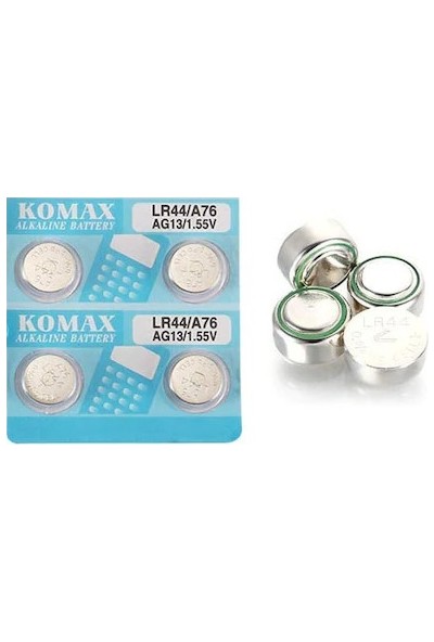 Komax Alkaline AG13 Mini Oyuncak ve Lazer Pili 1.55V 4'adet Komax Alkaline AG13 Mini Oyuncak ve Lazer Pili 1.55V 4'adet