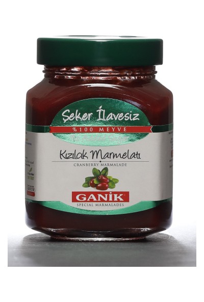 Ganik Şeker İlavesiz Kızılcık Marmelatı 350 gr Ganik Şeker İlavesiz Kızılcık Marmelatı 350 gr
