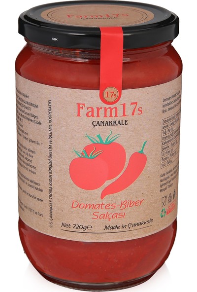 Farm17s Çanakkale Domates - Biber Salçası 720 gr