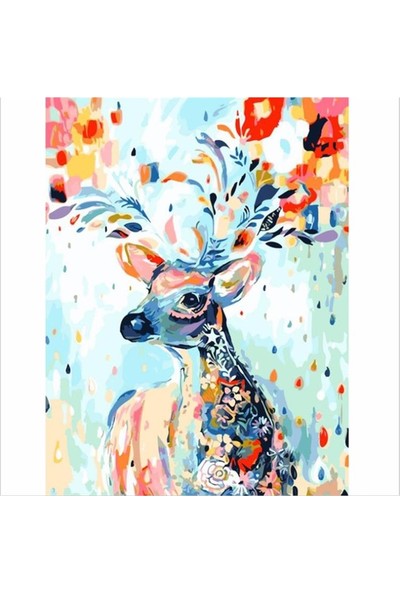 Womb Hobby Geyik 2 Sayılarla Boyama SetiTuvale Gerili 40 x 50 cm