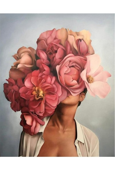 Womb Hobby Çiçeklenmek 2 Sayılarla Boyama SetiTuvale Gerili 40 x 50 cm