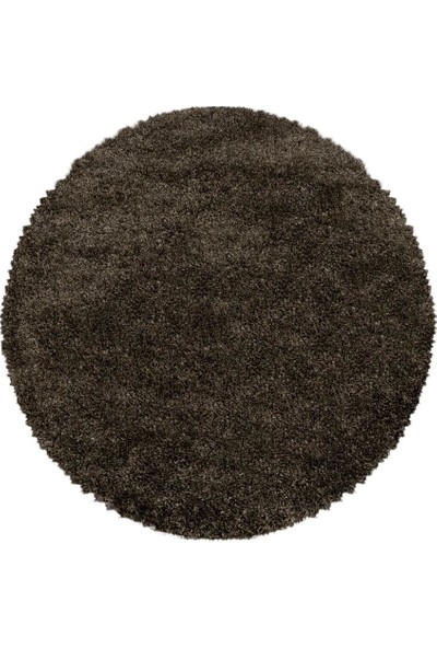 Ayyıldız Yuvarlak Süpersoft Yumuşak Shaggy Halı 3 cm Hav Yüksekliği Düz Kahverengi