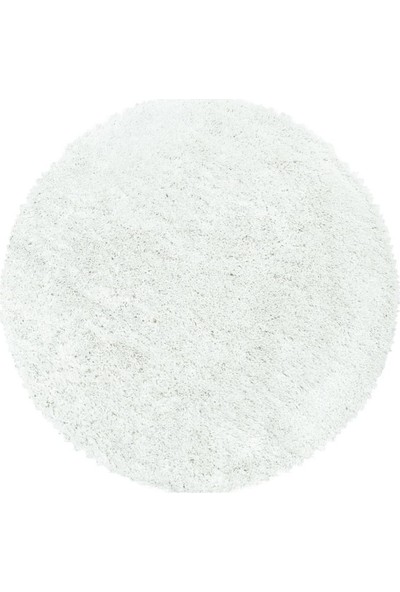 Ayyıldız Yuvarlak Süpersoft Yumuşak Shaggy Halı 3 cm Hav Yüksekliği Düz Beyaz
