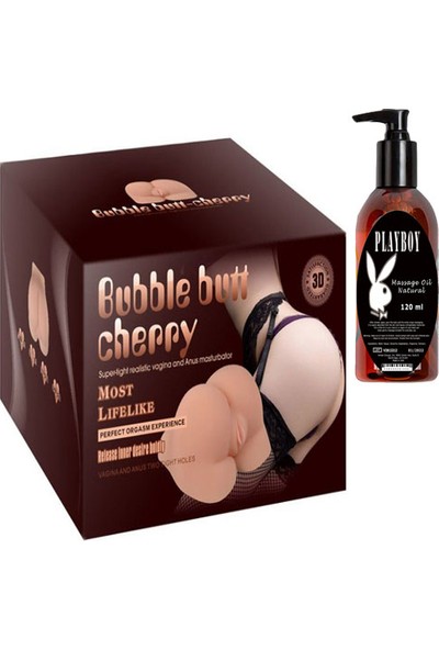 Buble Realistik Titreşimli Büyük Boy Bayan Kalça Suni Vajina Anüs Mastürbatör ve Playboy Masaj Yağı Buble Realistik Titreşimli Büyük Boy Bayan Kalça Suni Vajina Anüs Mastürbatör ve Playboy Masaj Yağı