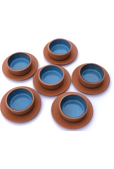 Güray Seramik 6'lı Mavi Avanos Renkli Toprak Porsiyon Güveç Sütlaç Yoğurt Pişirme Kabı Güray Seramik 6'lı Mavi Avanos Renkli Toprak Porsiyon Güveç Sütlaç Yoğurt Pişirme Kabı