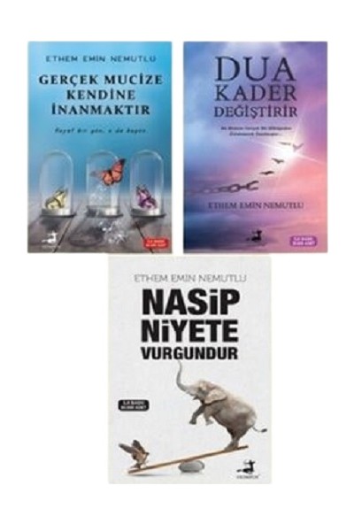 Ethem Emin Nemutlu 3 Kitap Seti (Gerçek Mucize Kendine Inanmaktır - Dua Kader Değiştirir) Ethem Emin Nemutlu 3 Kitap Seti (Gerçek Mucize Kendine Inanmaktır - Dua Kader Değiştirir)