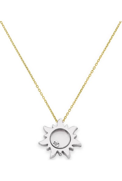 Bolisso Pırlantalı Altın Kaplama Gümüş Kolye