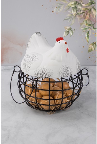 Dekoratif Yumurtalık Tavuk / Yumurta Sepeti / Tavuk Figürlü Yumurtalık