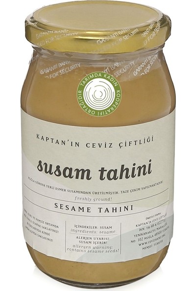 Kaptan'ın Ceviz Çiftliği Tarımda Kadın Yerli Esmer Susam Tahini 350 gr Kaptan'ın Ceviz Çiftliği Tarımda Kadın Yerli Esmer Susam Tahini 350 gr